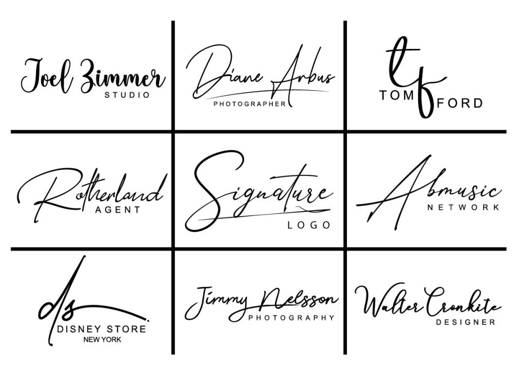 Handwritten signature scripted calligraphy photography logo | Upwork