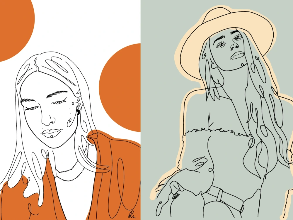 Aesthetic line art illustration | Upwork