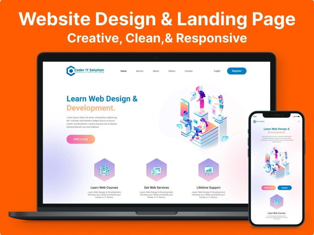 Web design, landing page, UI UX design in Figma, XD | Upwork