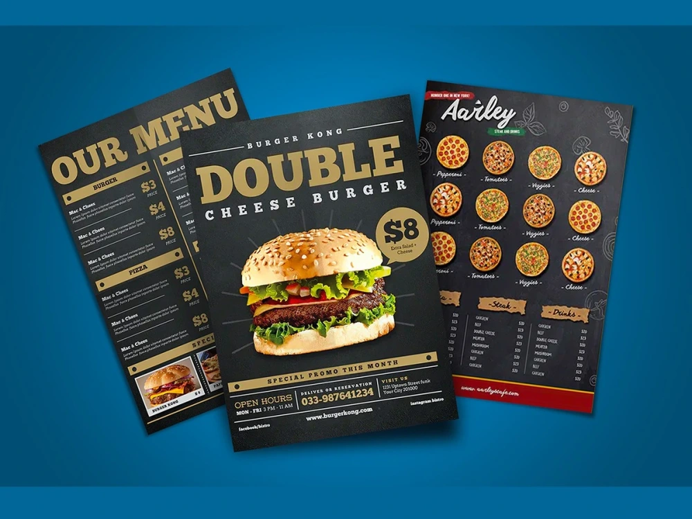 Chalkboard restaurant food menu design, menu card, menu board, digital ...