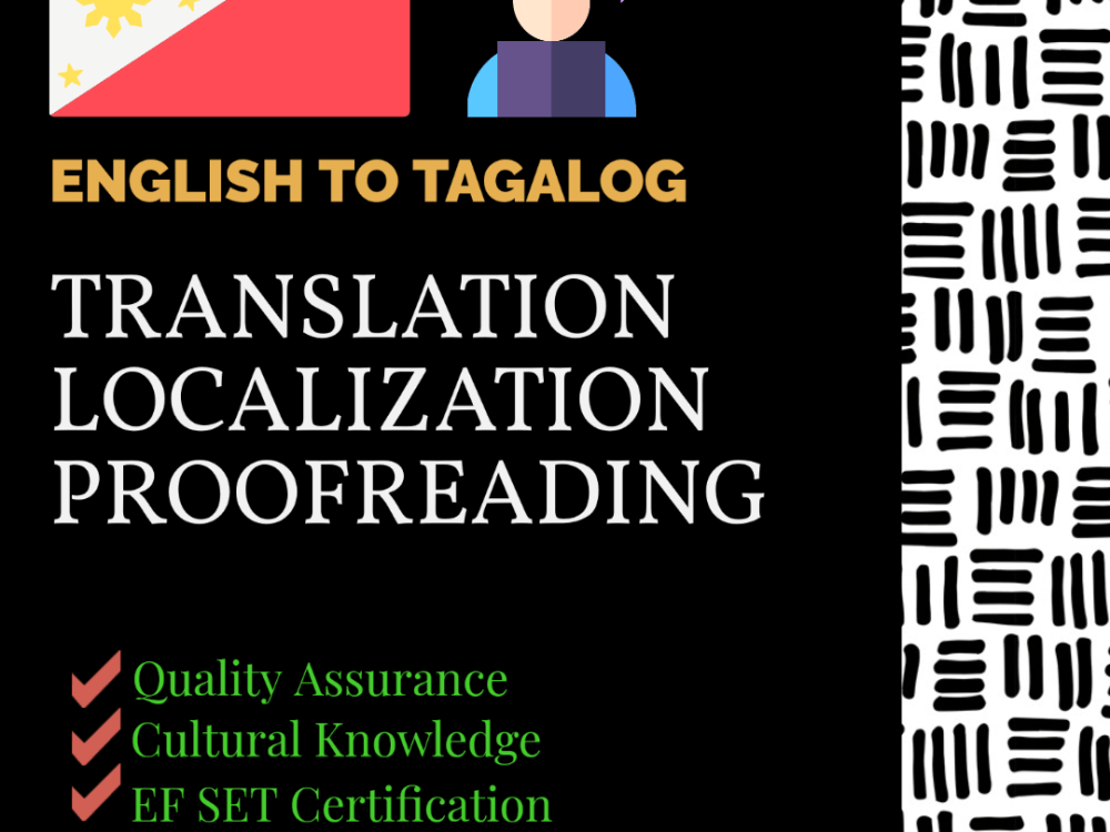 Quality English-Tagalog translation/localization service for any ...