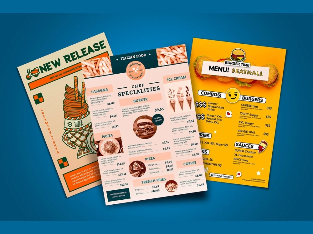 Fun restaurant food menu design, menu card, menu board, digital menu ...