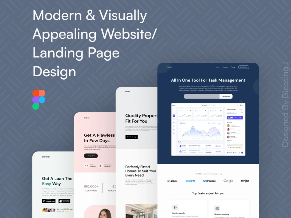A modern & visually appealing website/landing page design | Upwork