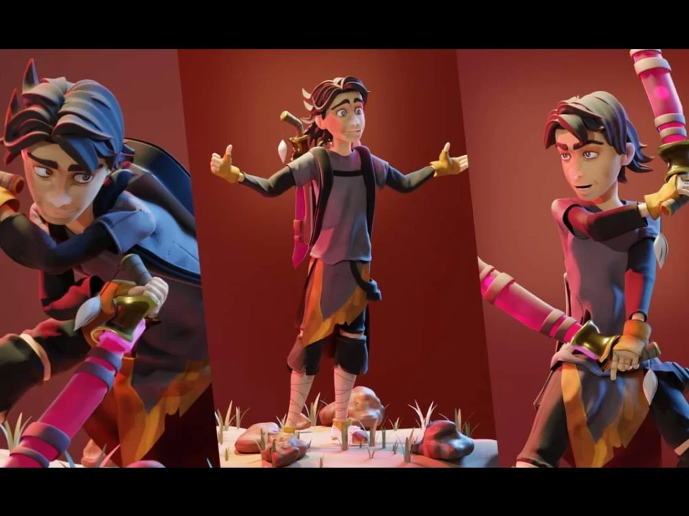 Custom 3D cartoonish comic style character, realistic 3D model ...