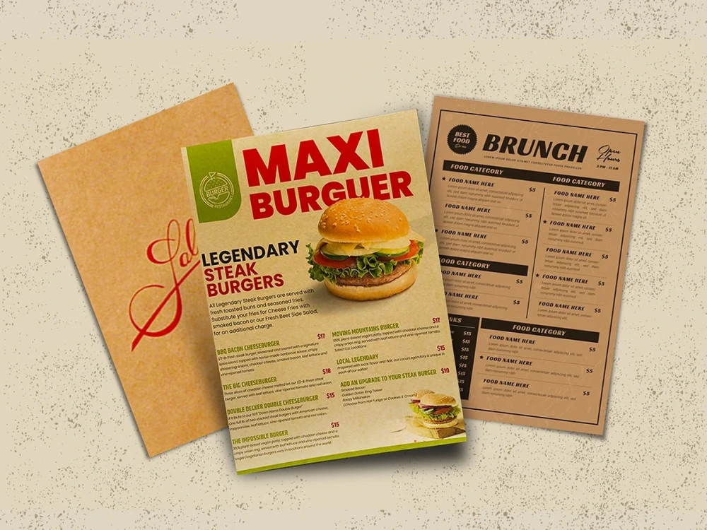 Vintage retro old newspaper style restaurant menu design or craftpaper ...