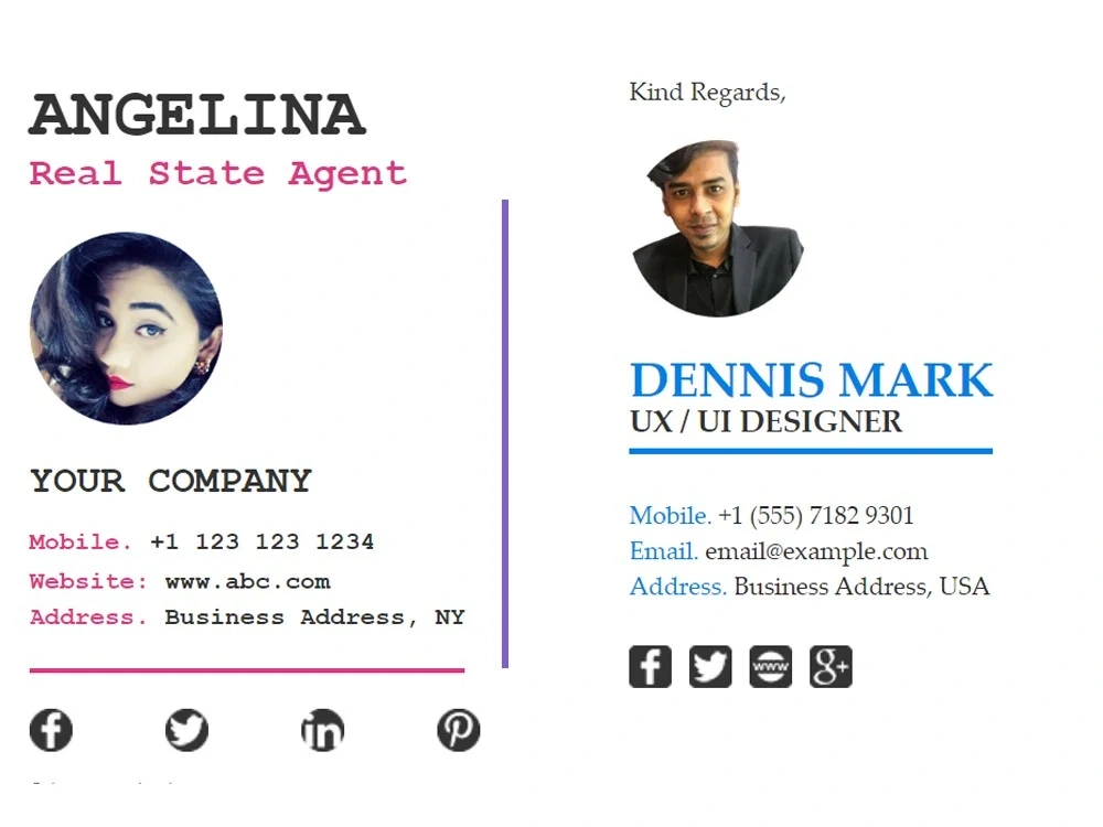 Clickable simple email signature for your Gmail, outlook | Upwork