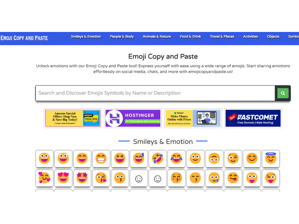 A clone of emoji copy and paste tool website | Upwork
