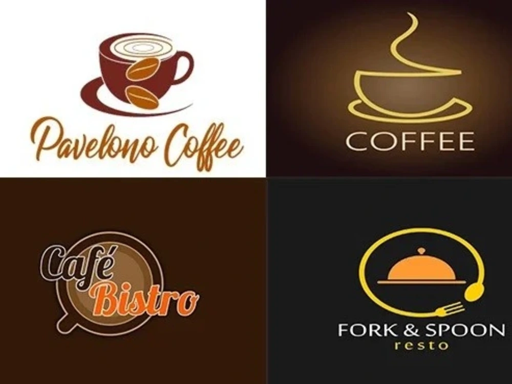 Coffee Food Logo Coffee Logo New Design Vectoren, Illustraties En