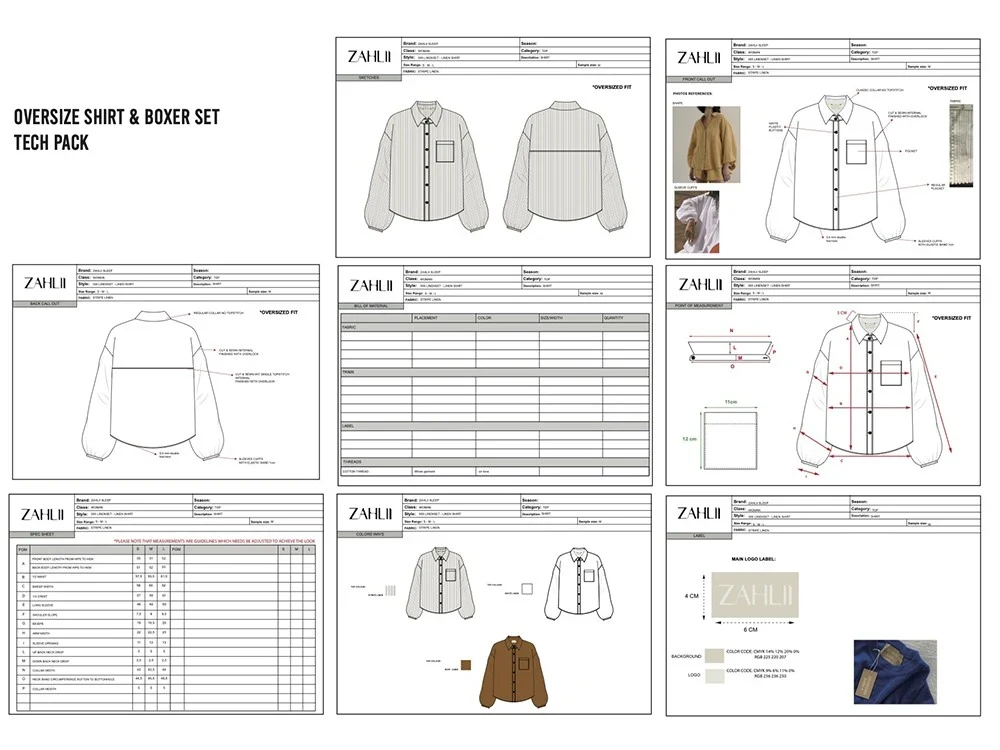 Comprehensive Fashion Tech Pack | Technical Sketches Ready for ...