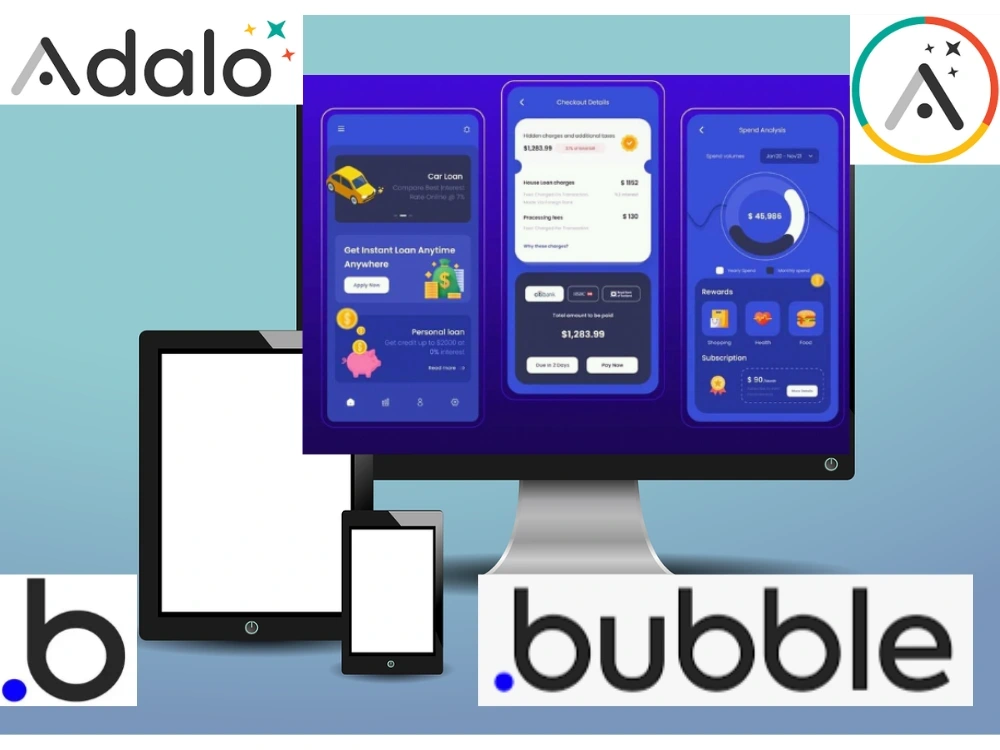 Responsive Bubble io and Adalo web app mobile application design | Upwork