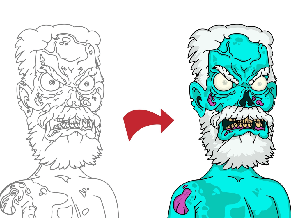 An illustration of a zombie, with any character | Upwork