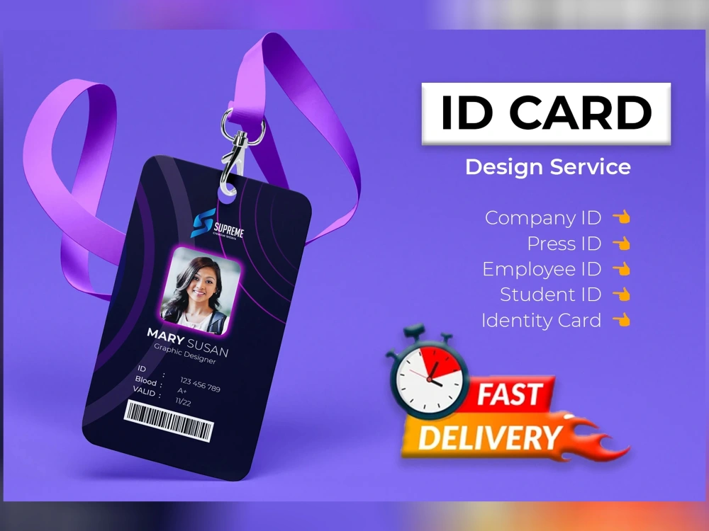 Create professional student id or company id card design | Upwork