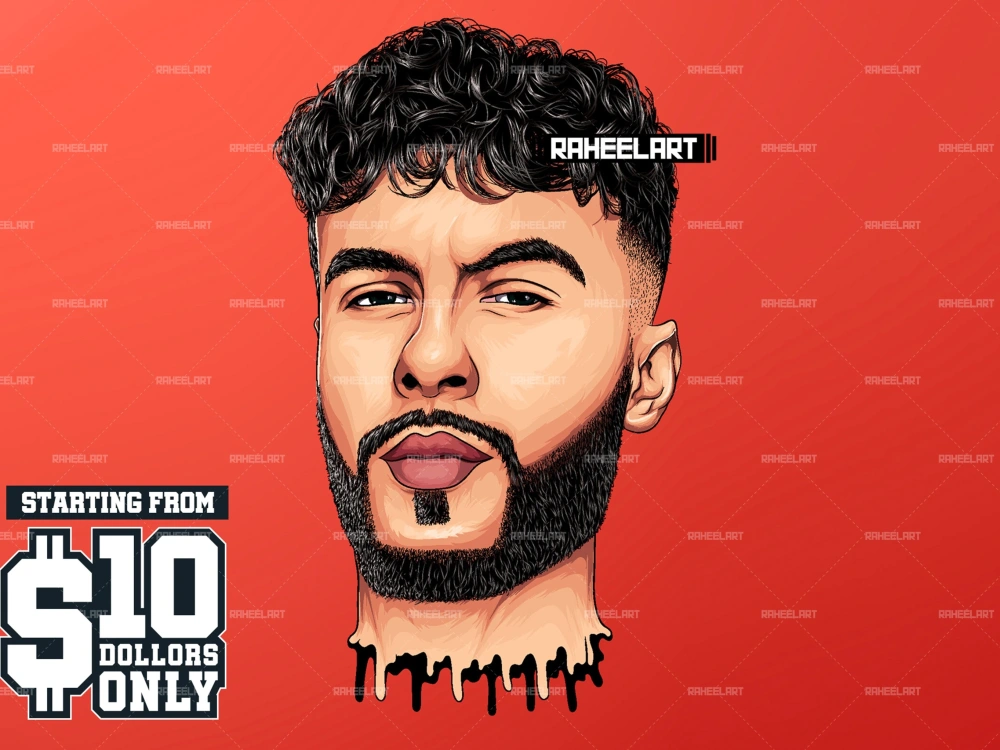 A realistic cartoon portrait vector portrait of your image | Upwork