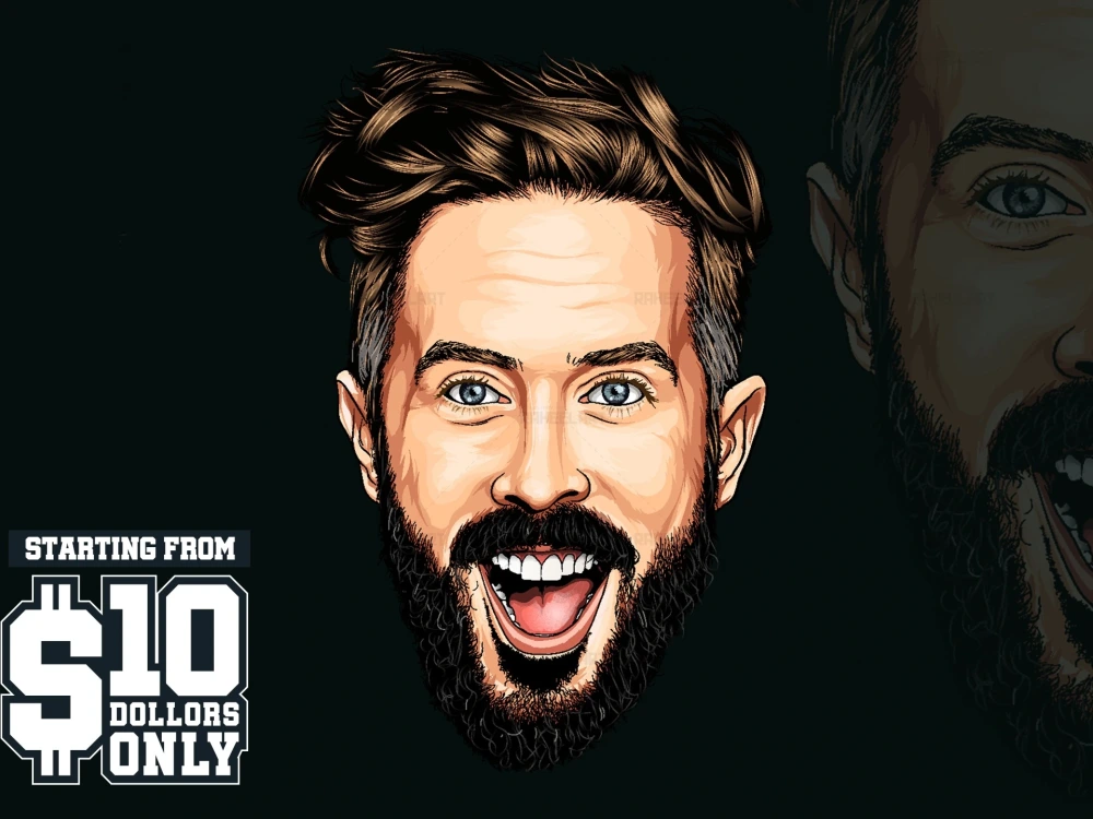 A realistic cartoon portrait vector portrait of your image | Upwork