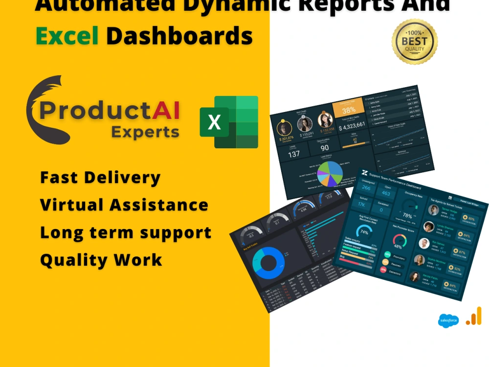 Excel automated dynamic modern dashboards and reports | Upwork
