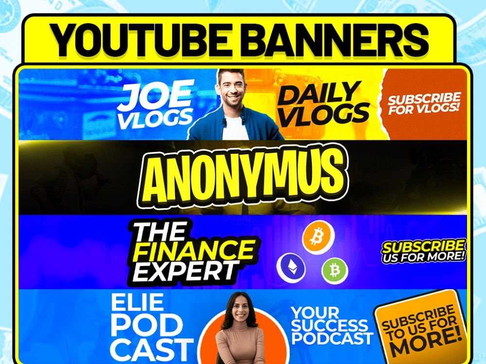 An eye-catching youtube banner and logo in 24 hours | Upwork