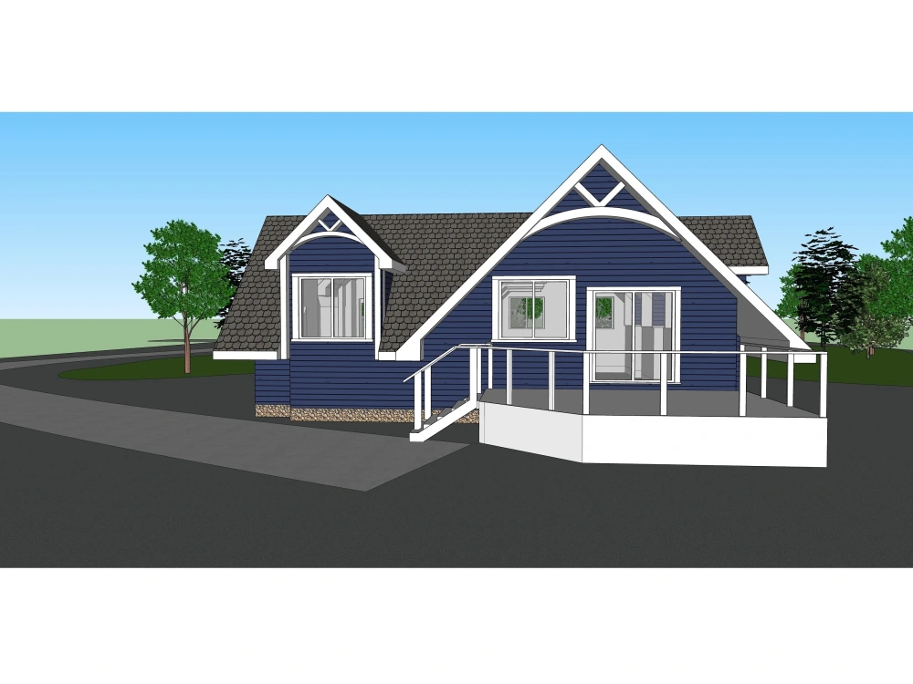 A sketchup 3d model and rendering for exterior home design | Upwork