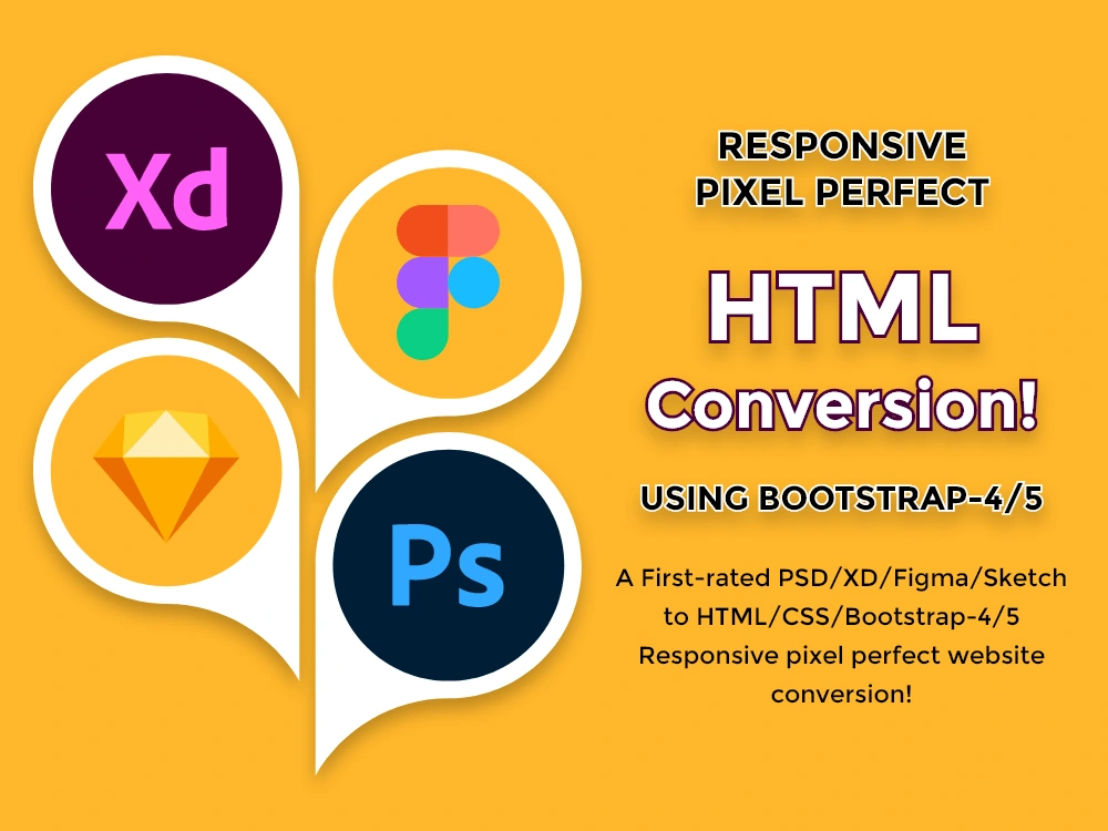 A First-rated PSD/XD/Figma to HTML/CSS/JS Responsive Conversion | Upwork