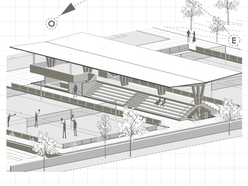 A creative illustrated 2D image for your architecture draw projects ...