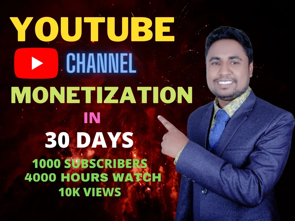 Organic 1k Subscribers and 4k watch time for YouTube Monetization | Upwork