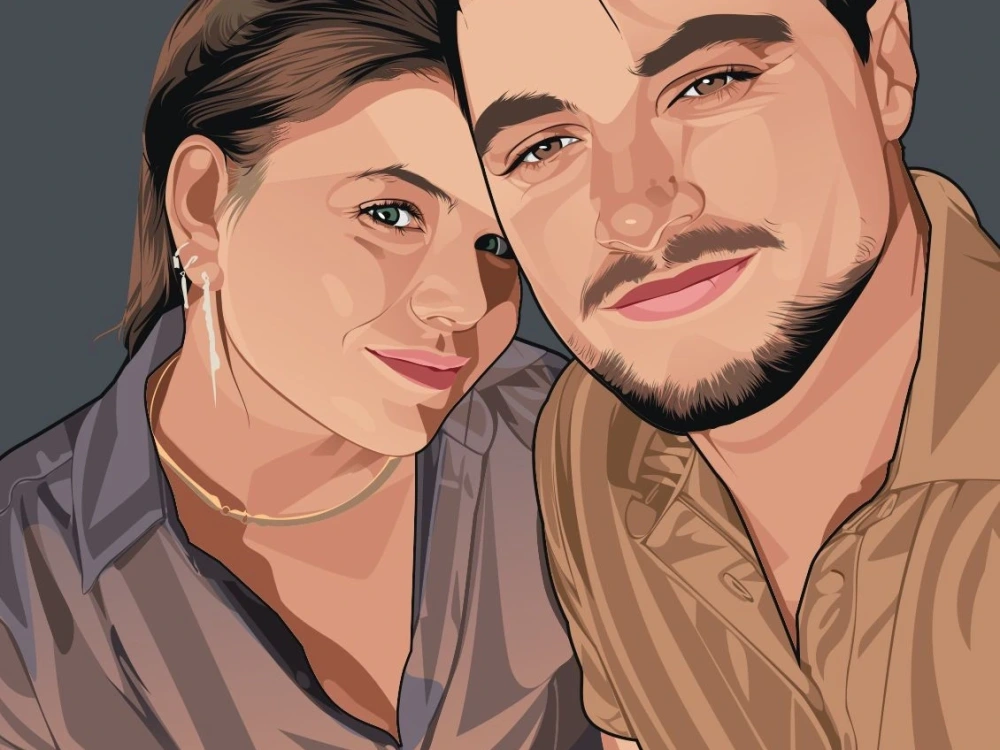 A face in color vector art portrait from your photos | Upwork