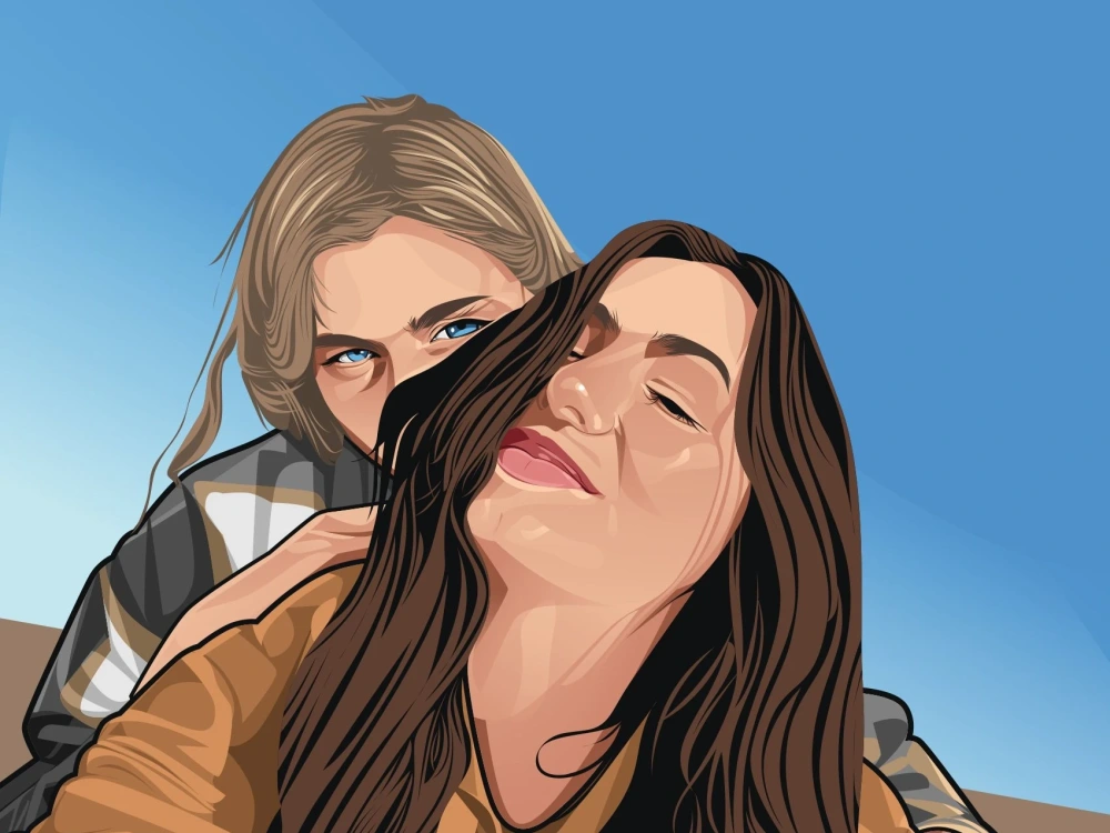 A face in color vector art portrait from your photos | Upwork