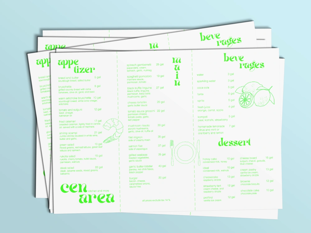 A unique menu design for your cafe/bar/restaurant | Upwork