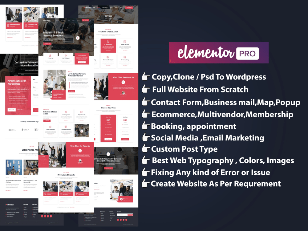 Wordpress website, elementor website, Landing page design by elementor pro | Upwork