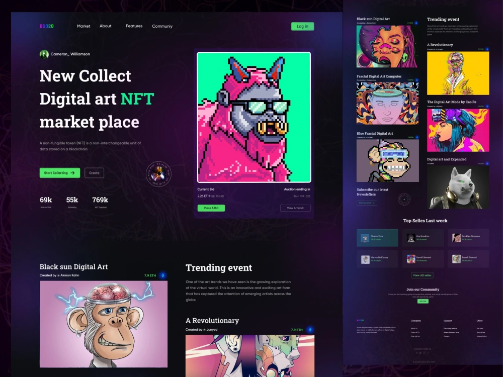 NFT Landing page or Crypto website UX UI design | Upwork