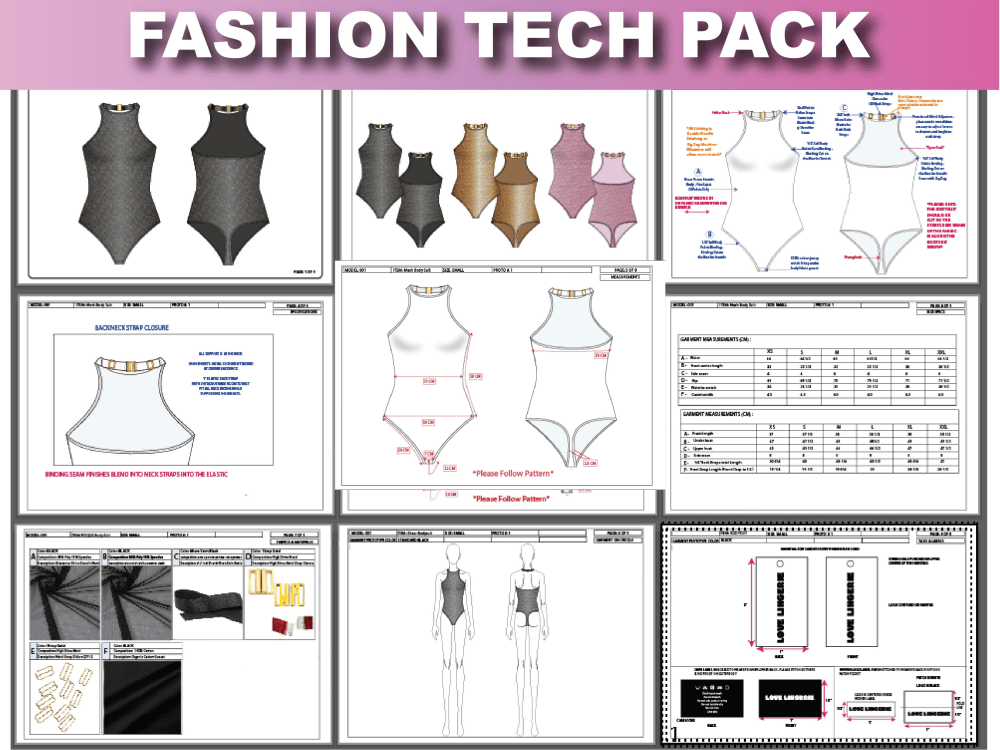 A factory ready design tech pack for your garment | Upwork