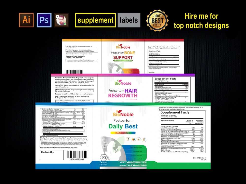 A top notch supplement label design | Upwork