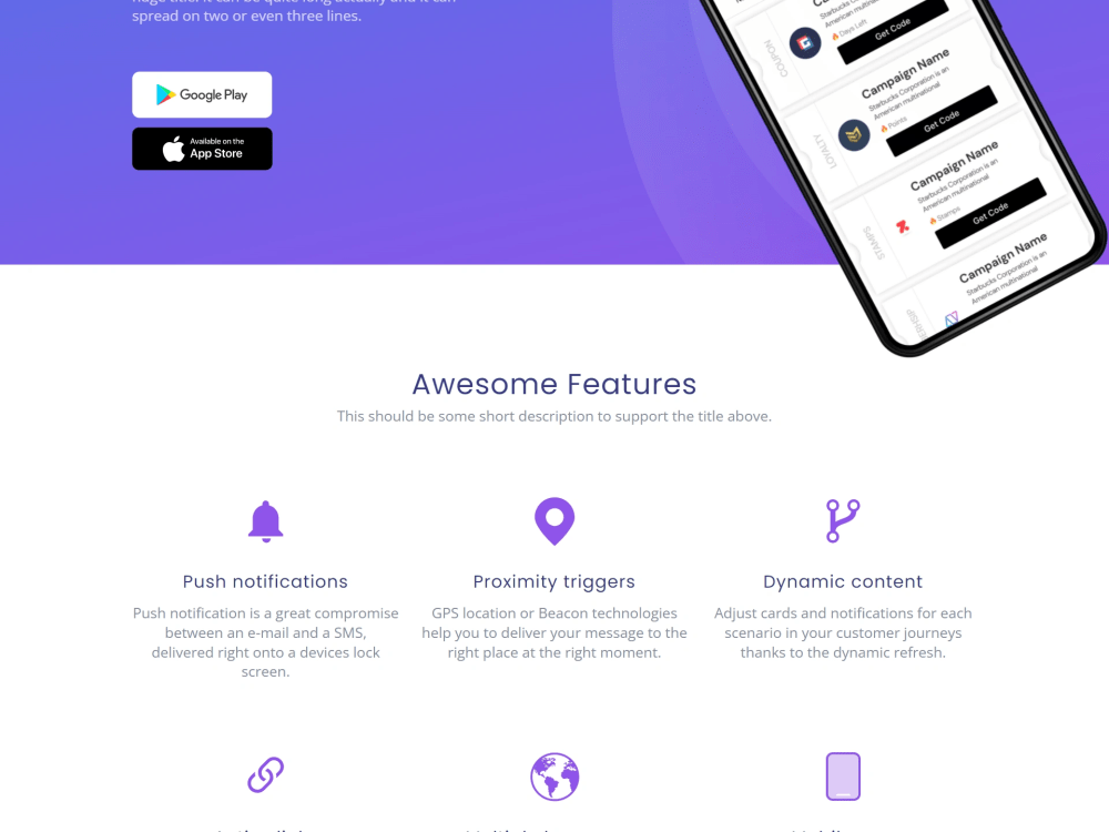 A responsive (React/html/css) landing page with animation. | Upwork
