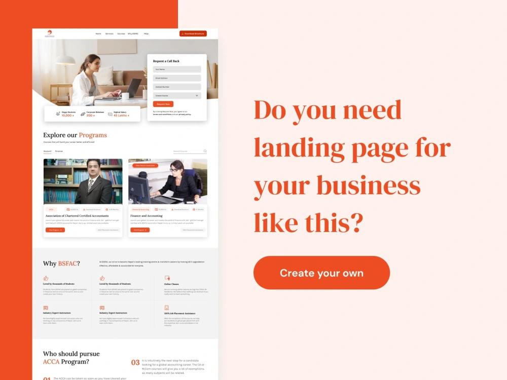 A pixel-perfect, responsive and converting landing page of your business. | Upwork