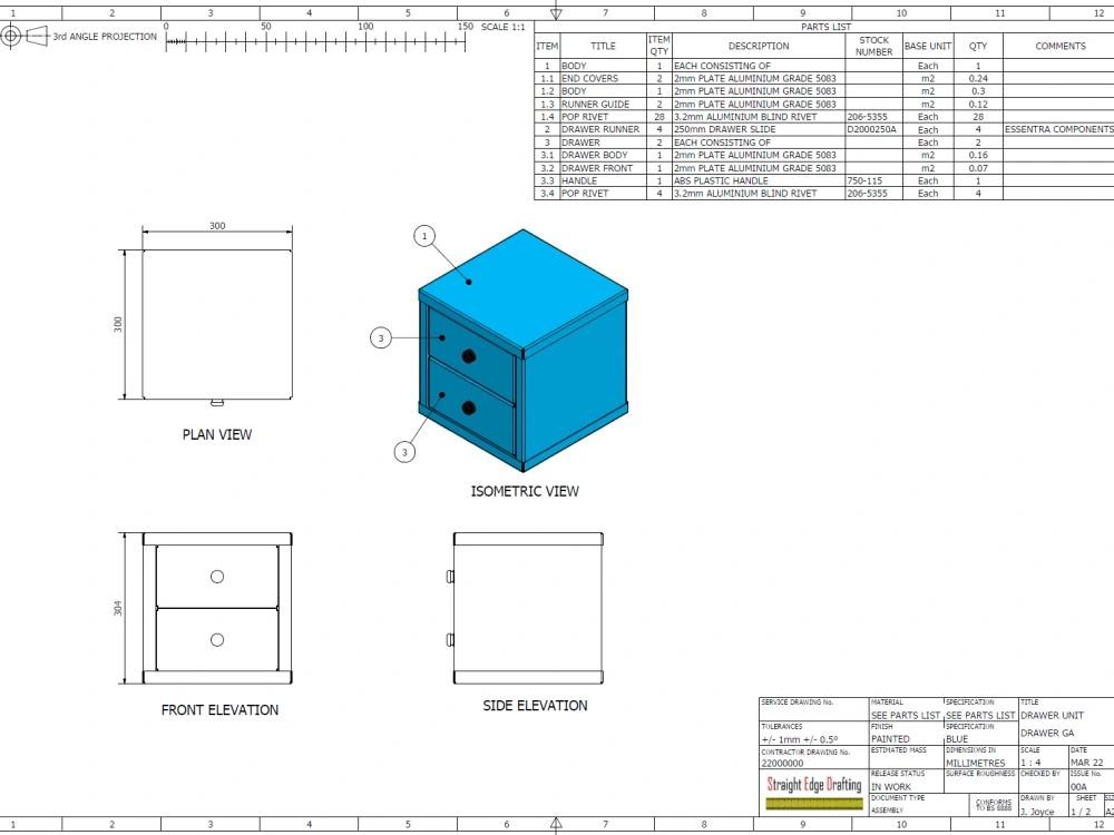 Engineering drawings and part models. I can also create renders of ...