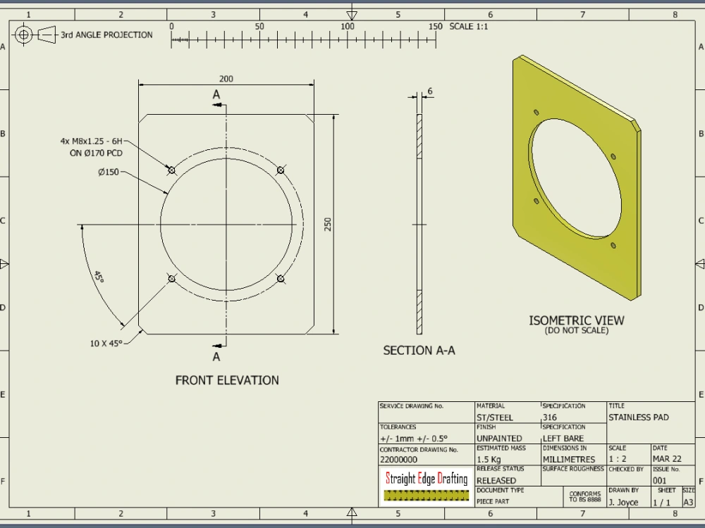 Engineering drawings and part models. I can also create renders of ...
