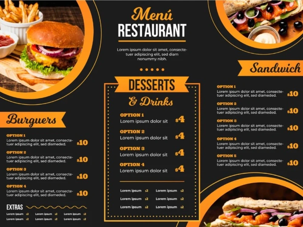 An eye-catching, professional menu design for your restaurant | Upwork