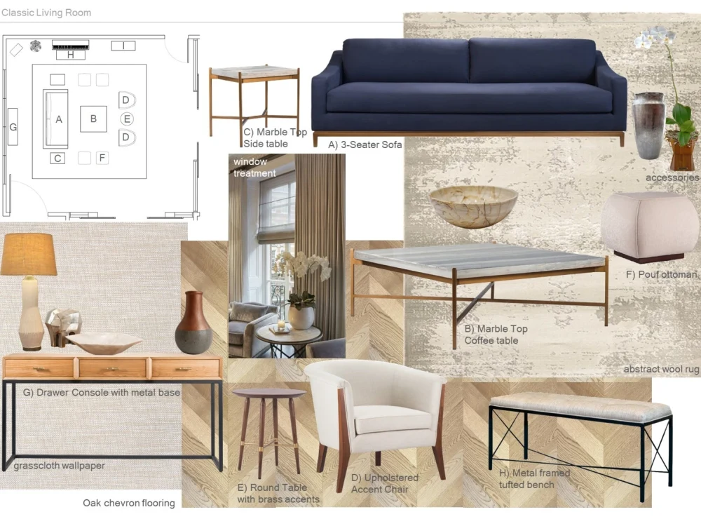 A Custom Mood Board with Furniture Layout | Upwork