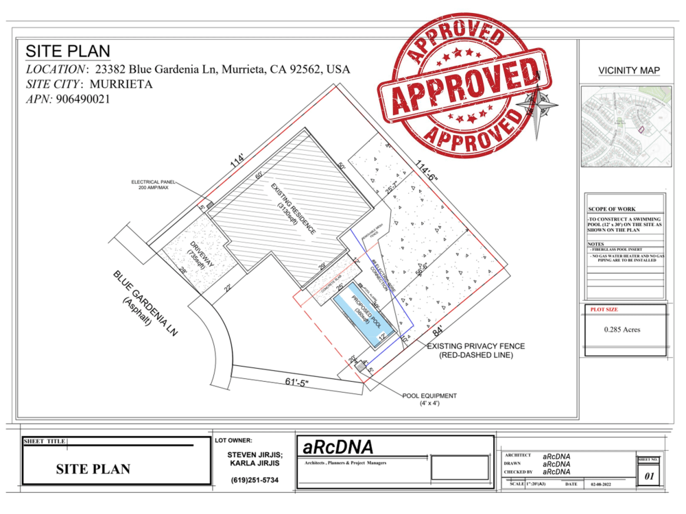 Site plan, plot plan, lot subdivision drawings for city permit in ...