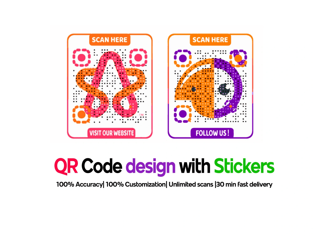 Unique custom qr code design with logo in 30 min | Upwork