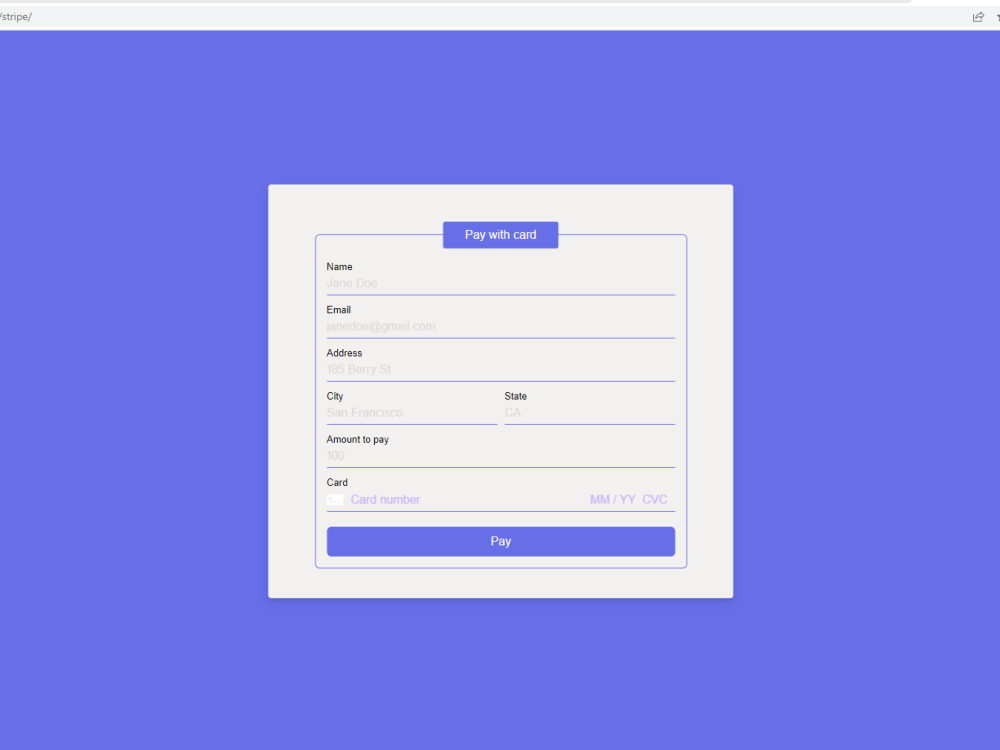 Custom stripe checkout form | Upwork