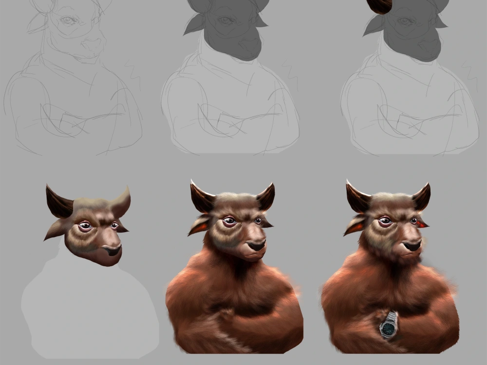 A realistic/semi-realistic NFT Base Character with corresponding traits ...