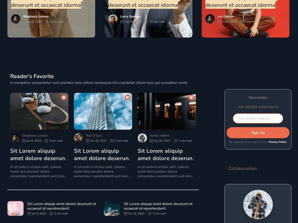 A Fully Responsive & Modern ReactJs Blog template | Upwork