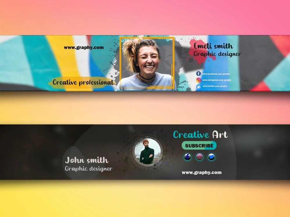 Professional and elegant looking YouTube banner for your channel | Upwork