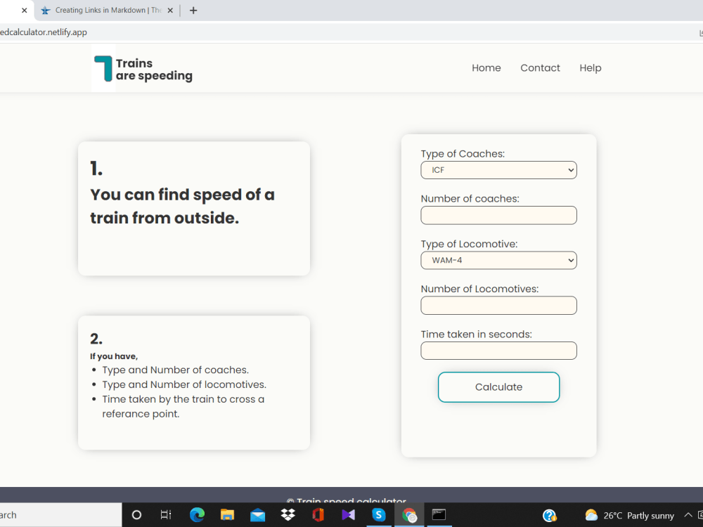 An Online Train Speed Calculator tailored for Indian Railways. | Upwork
