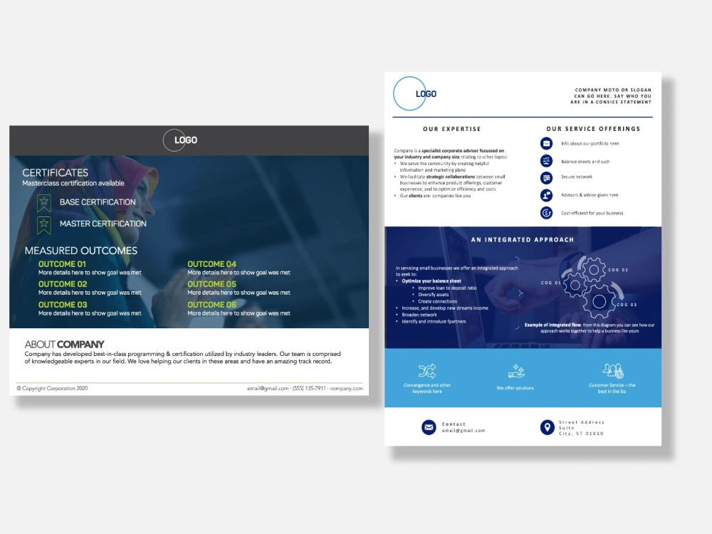 A custom branded PDF one-pager | Upwork