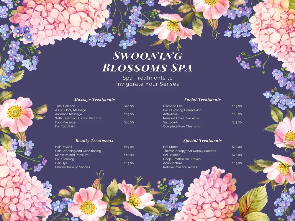 An attractive Spa & Beauty Menu Design | Upwork