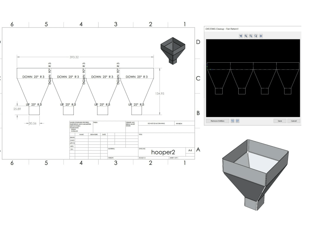 One sheet metal design and a 2d dxf file for cnc cutting | Upwork