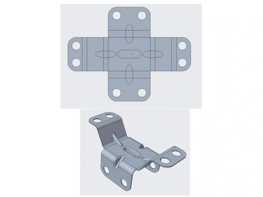 One sheet metal design and a 2d dxf file for cnc cutting | Upwork