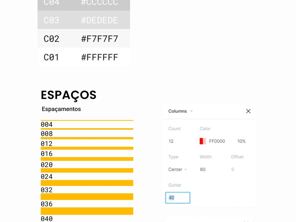 Typography, colors, layout and grid criteria. | Upwork