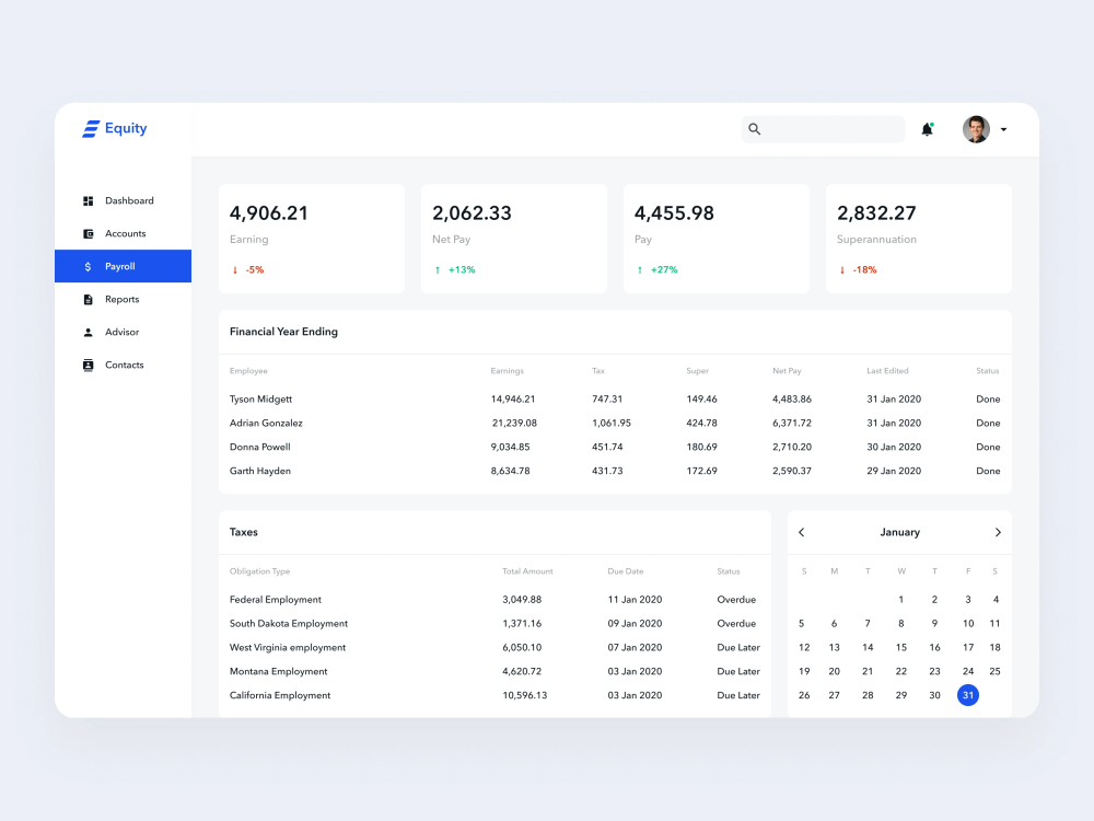 A clean modern UI/UX design of SaaS, B2B, B2C, CRM, UCM, LMS Dashboard ...